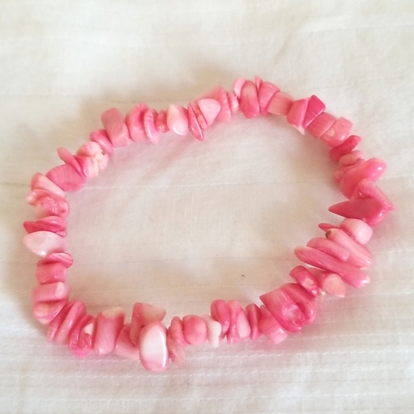 Jewelry | Vintage Pink Sea Shell Stretch Bracelet | Poshmark